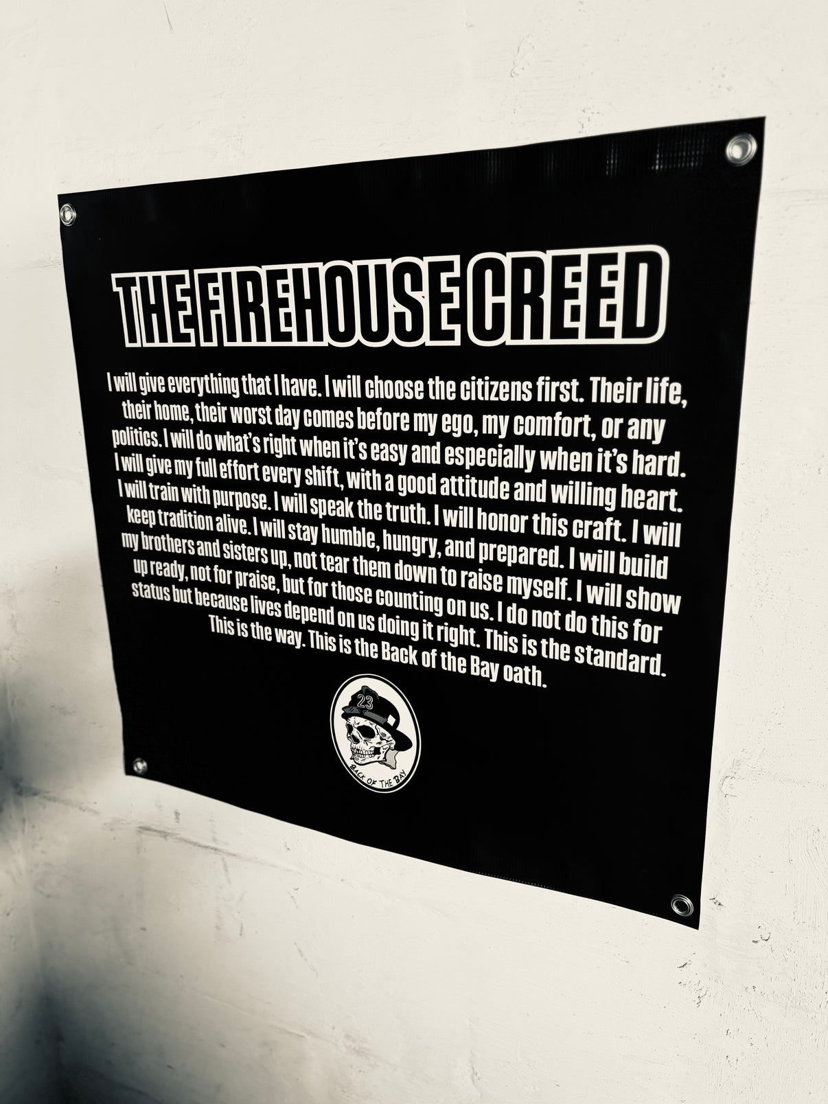 Firehouse Creed Banner – Back of The Bay