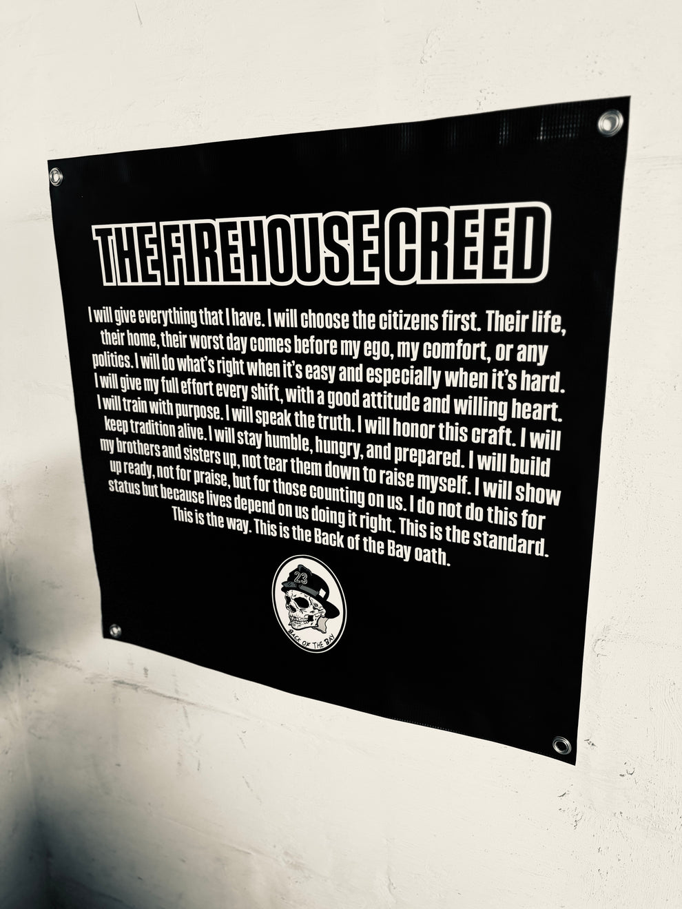 Firehouse Creed Banner – Back of The Bay